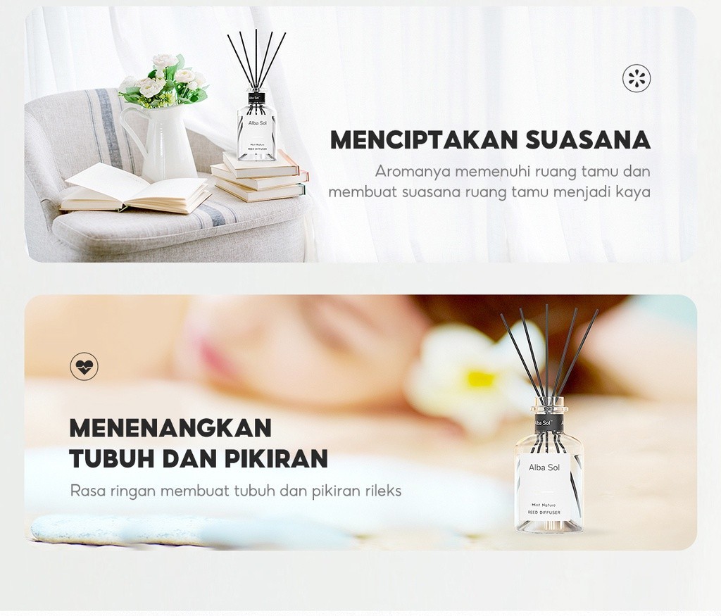 Jual OHSOME - Alba Sol/Lavendale Reed Diffuser Pengharum Ruangan 150ml Pengharum Kamar ...