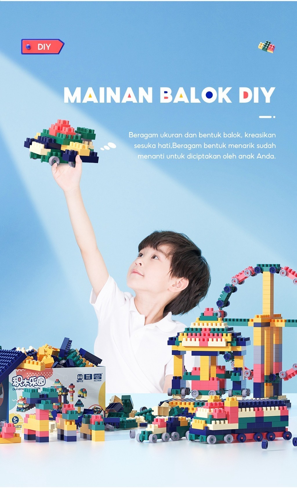 Jual OHSOME - Mr. man · Mainan Brick Balok Susun Anak DIY 260pcs Bahan ...