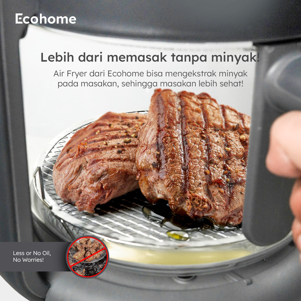 Jual ECOHOME Air Fryer & Dehydrator 8 in 1 Function EAF777 4.5L ...