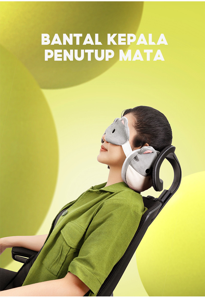 Jual OHSOME - SLADKO Grey Wolf Eye Mask and Neck Pillow Package/cat ...