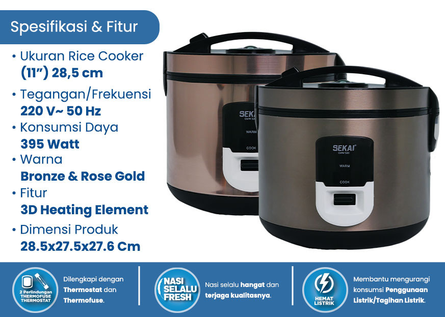 Jual SEKAI Rice Cooker / Penanak Nasi Magic Com Penghangat Nasi 3 in 1 ...