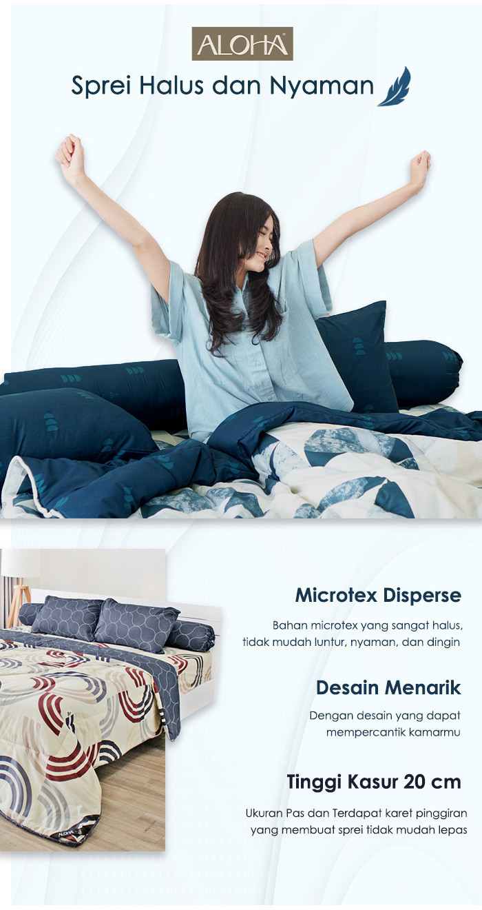 Jual Aloha - Bed Cover Set King 180x200 Tinggi 20 Fitted "Live ...