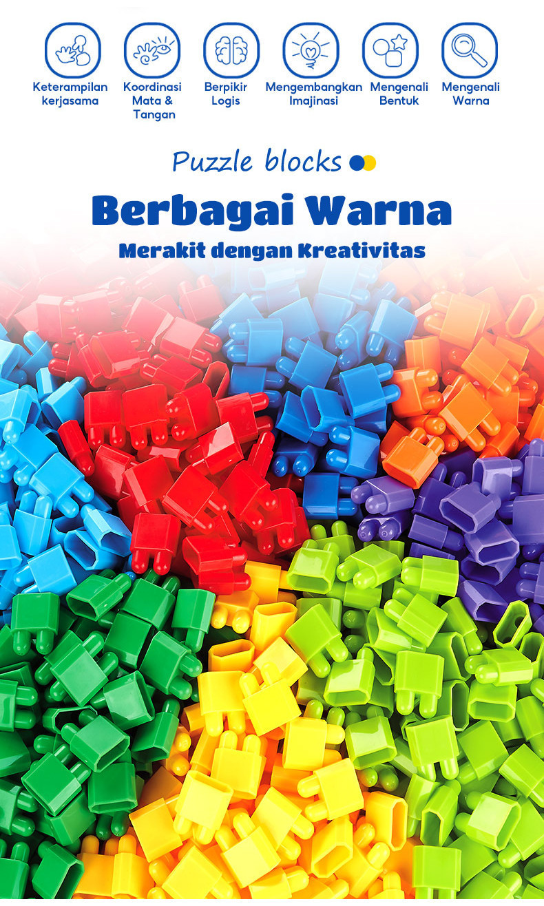 Jual OHSOME Yinerle Brick Balok Blok Bangunan Susun Anak DIY 260pcs ...