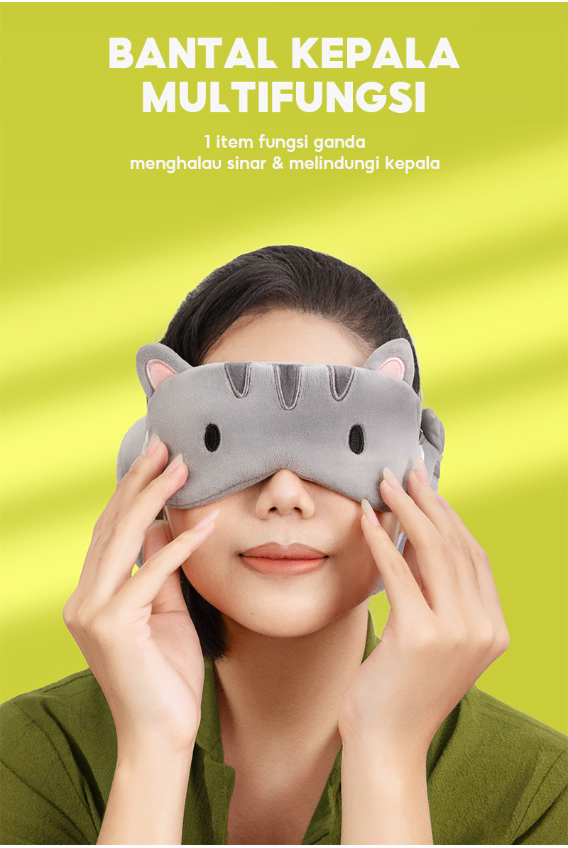Jual OHSOME - SLADKO Grey Wolf Eye Mask and Neck Pillow Package/cat ...