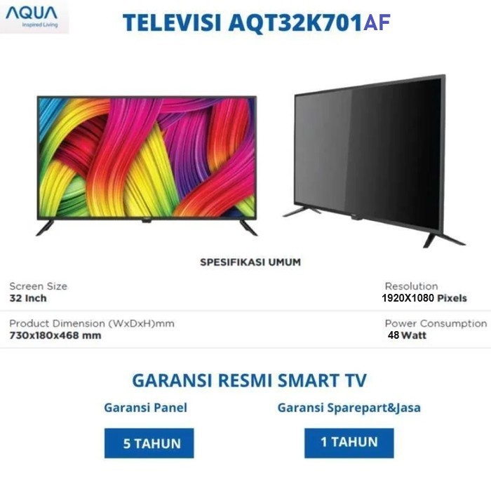 Jual AQUA Smart Google TV LED 32 Inch Full HD Digital DVB-T2 AQT ...