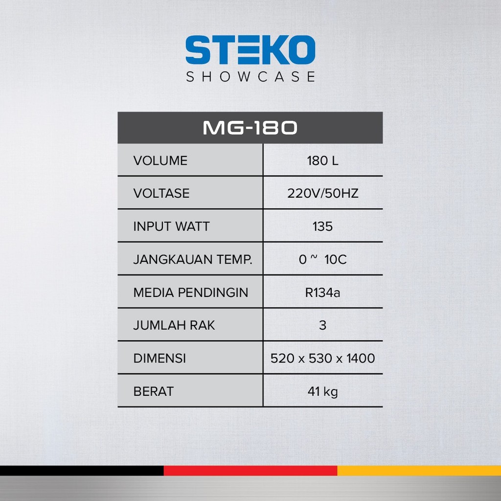 Jual Showcase Steko MG 180 | MG 200 | MG 220 | MG300 No Frost 180/200 ...