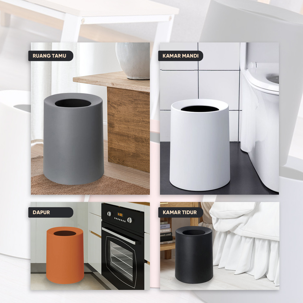 Jual Tempat Sampah Bulat E100 Trash Bin / Tong Sampah Plastik Minimalis ...