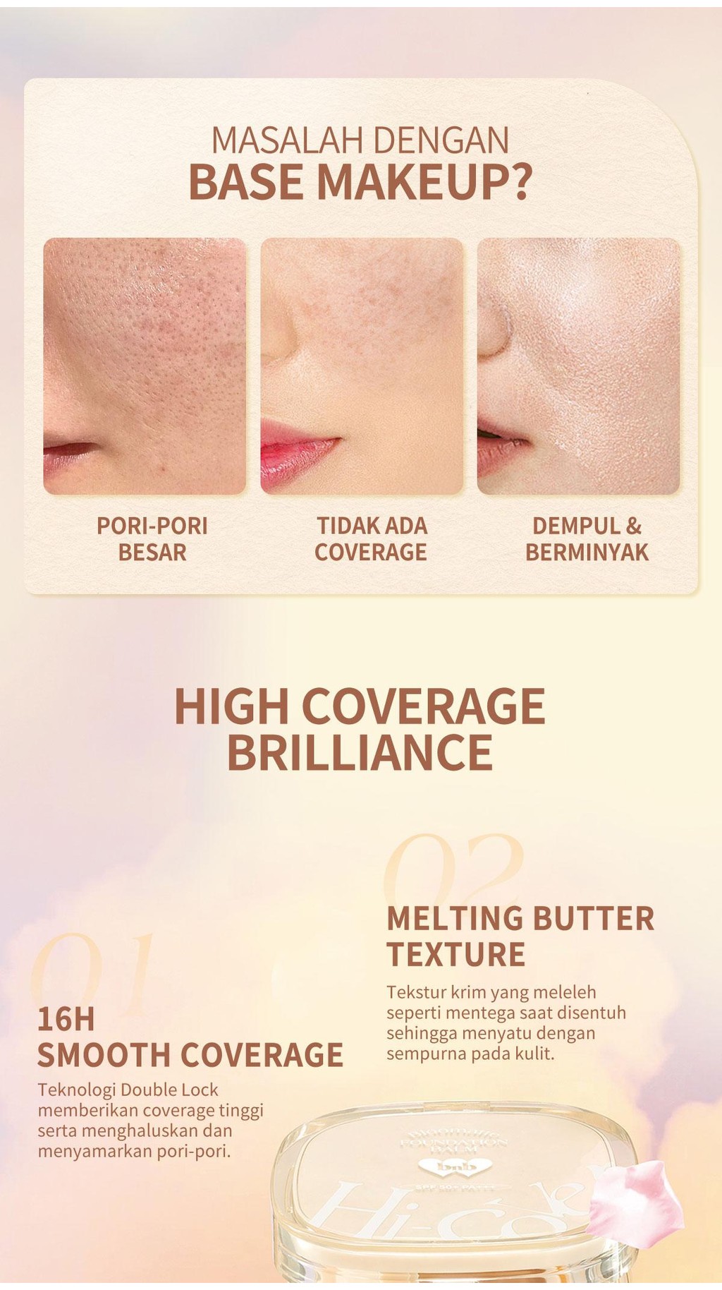 Jual BNB barenbliss Bloomatte Hi-cover Foundation Balm Full coverage ...