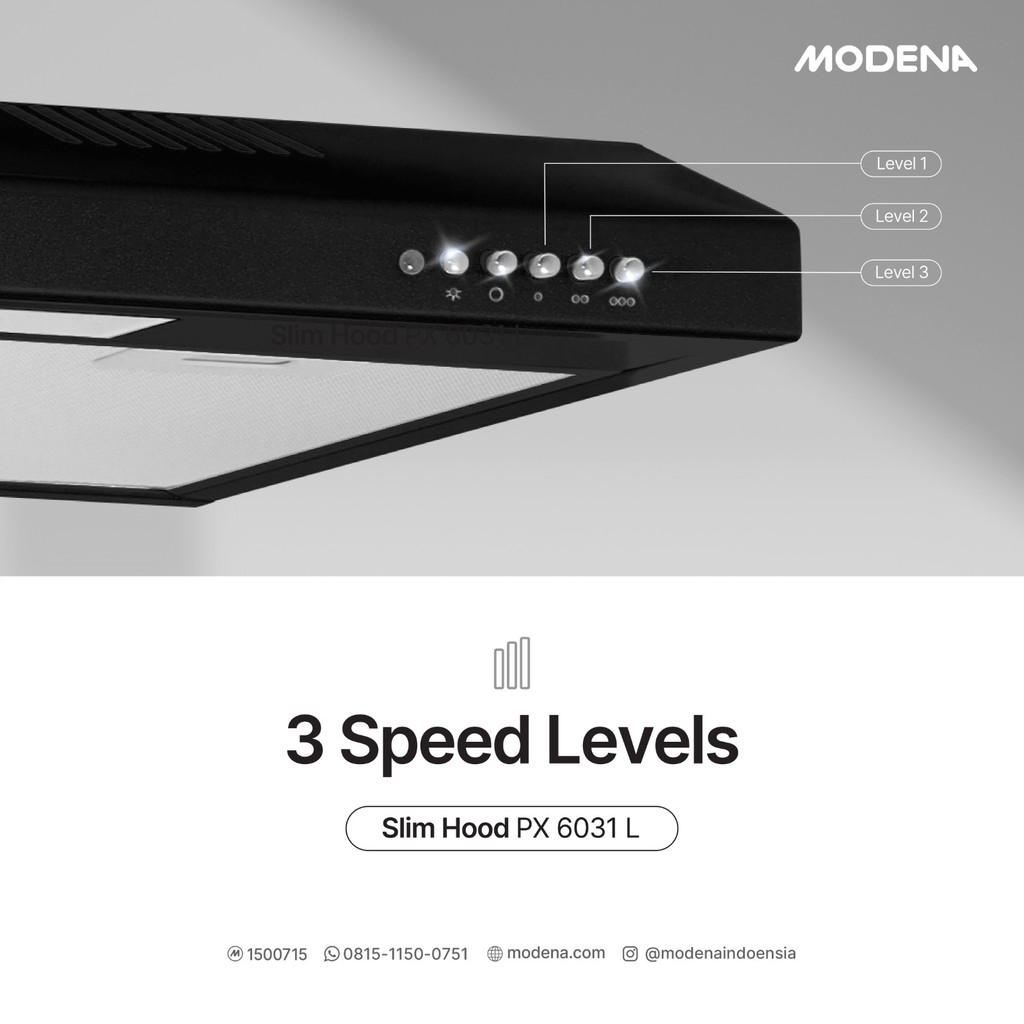 Jual [KARGO] MODENA PX6031L Cooker Hood Slim Penghisap Asap Dapur PX 6031 L | Shopee Indonesia