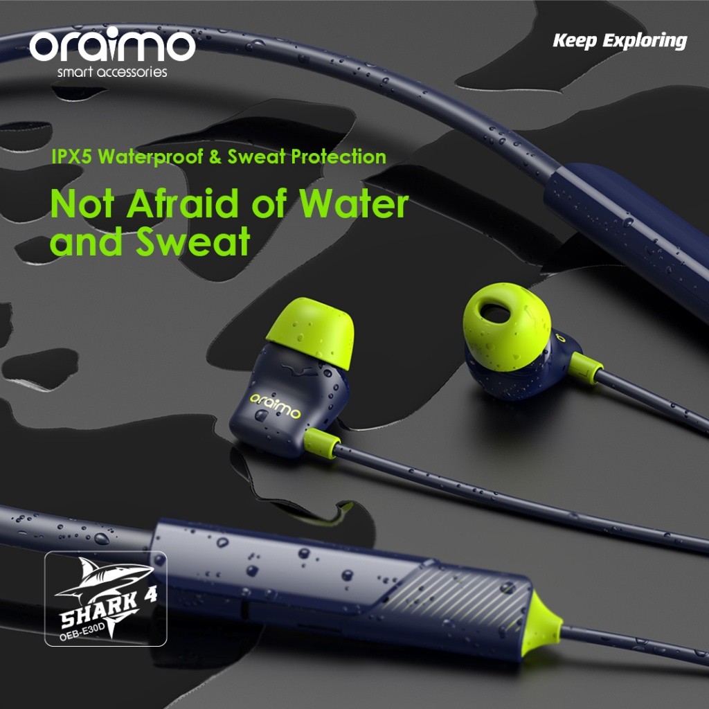 Jual oraimo Headset Bluetooth Tali Leher Nirkabel OEB-E30D Shark 4 OEB ...