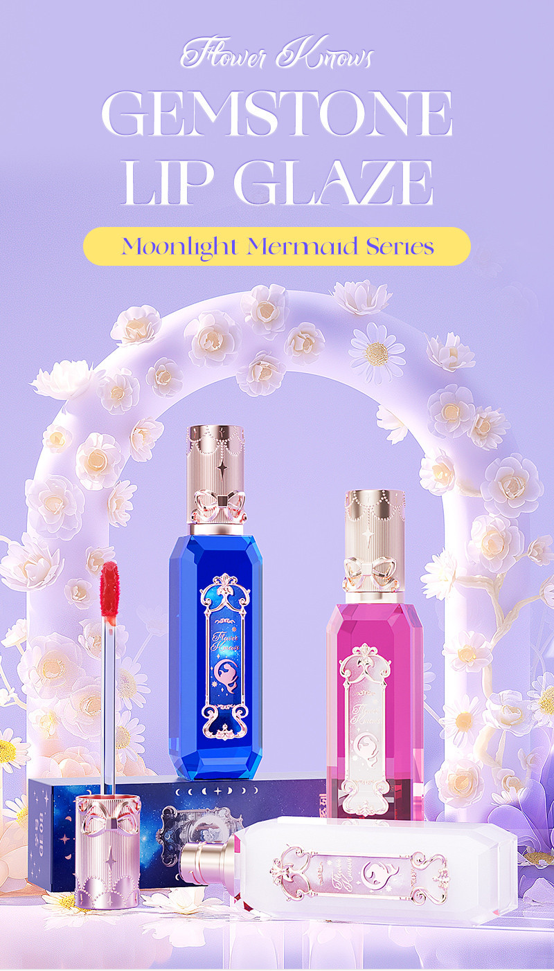 Jual OHSOME - Flower Knows Moonlight Mermaid Series Gemstone Lip Glaze ...
