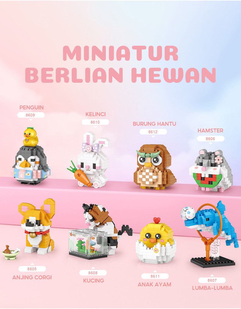 Jual OHSOME LOZ Animal Mini Building Blocks / Blok Mainan Brick Balok ...
