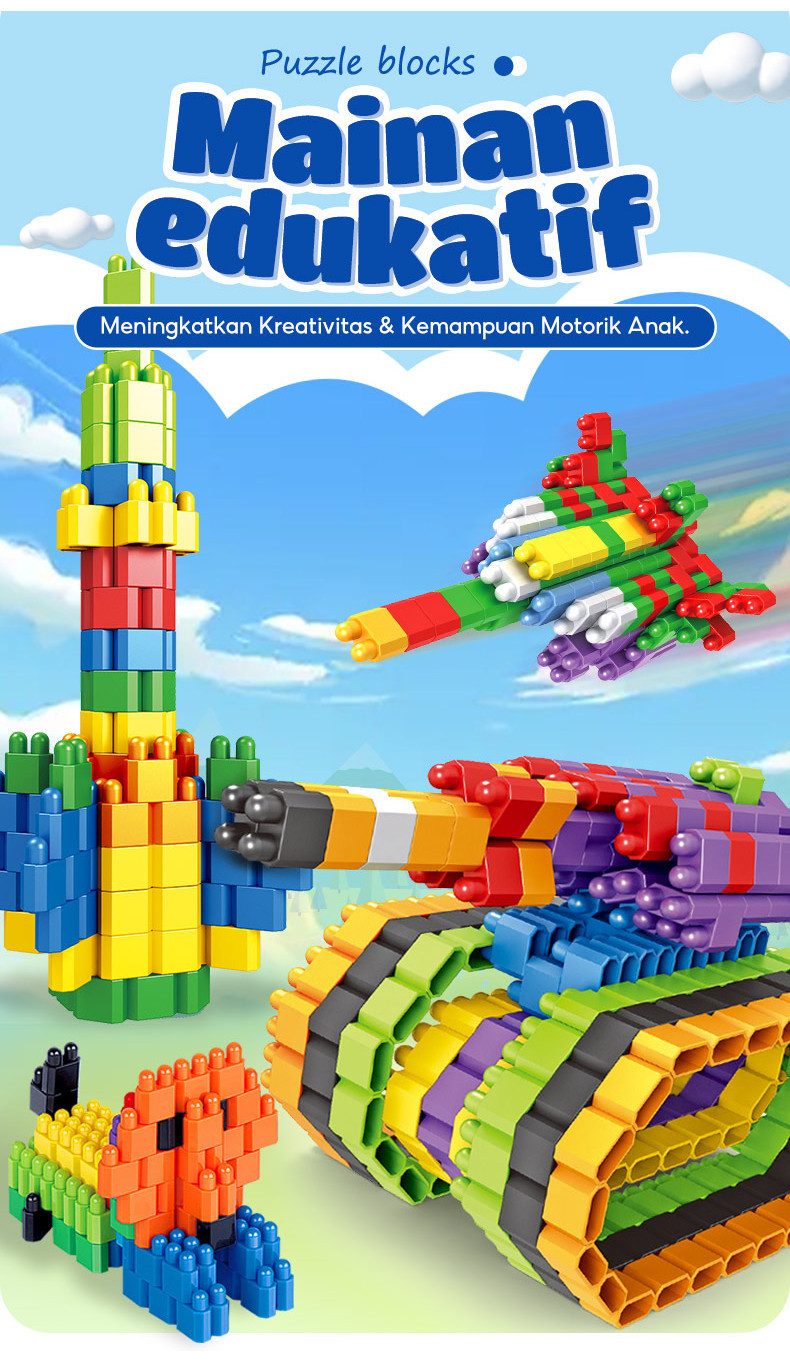 Jual OHSOME Yinerle Brick Balok Blok Bangunan Susun Anak DIY 260pcs ...