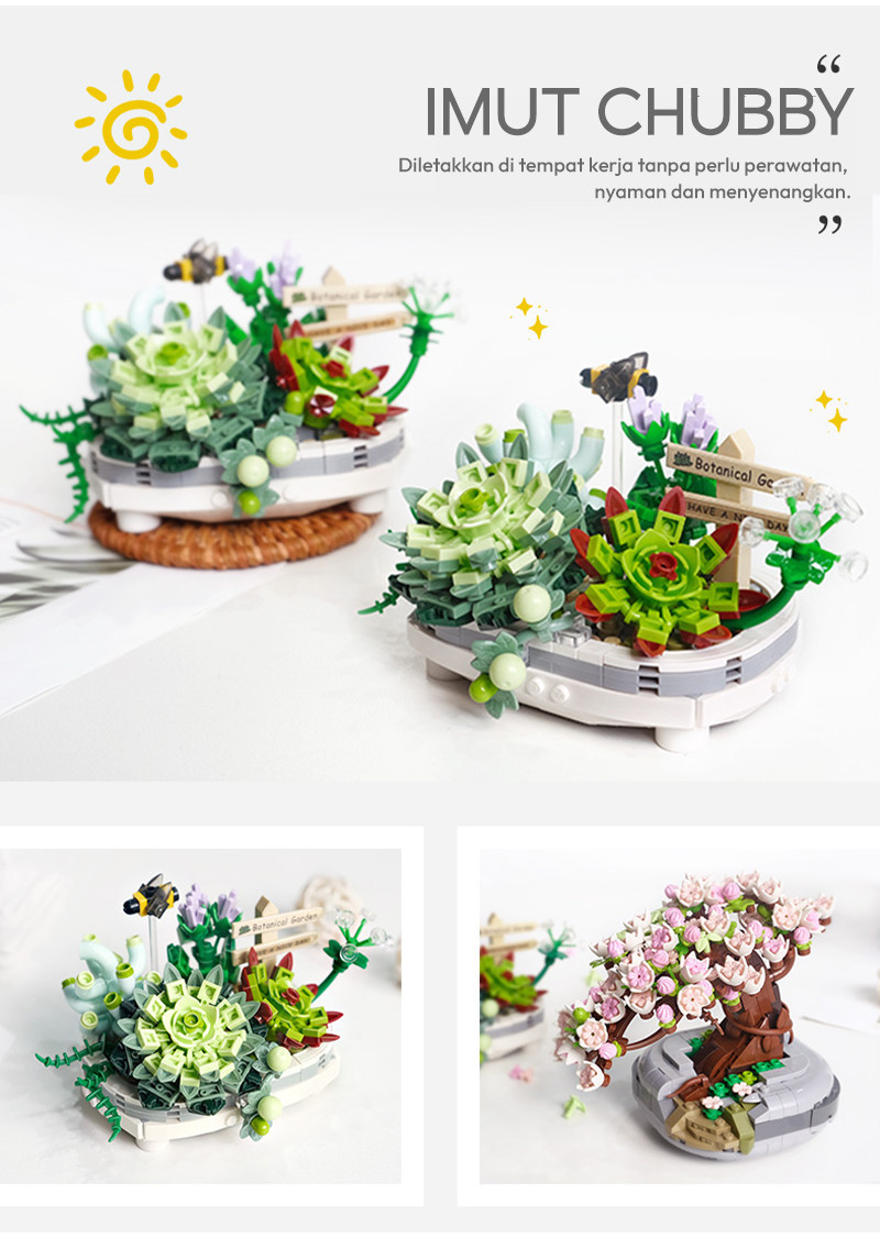 Jual OHSOME Eternal Flowers Mini Block Mainan Rakit Brick Blok Susun 3D ...