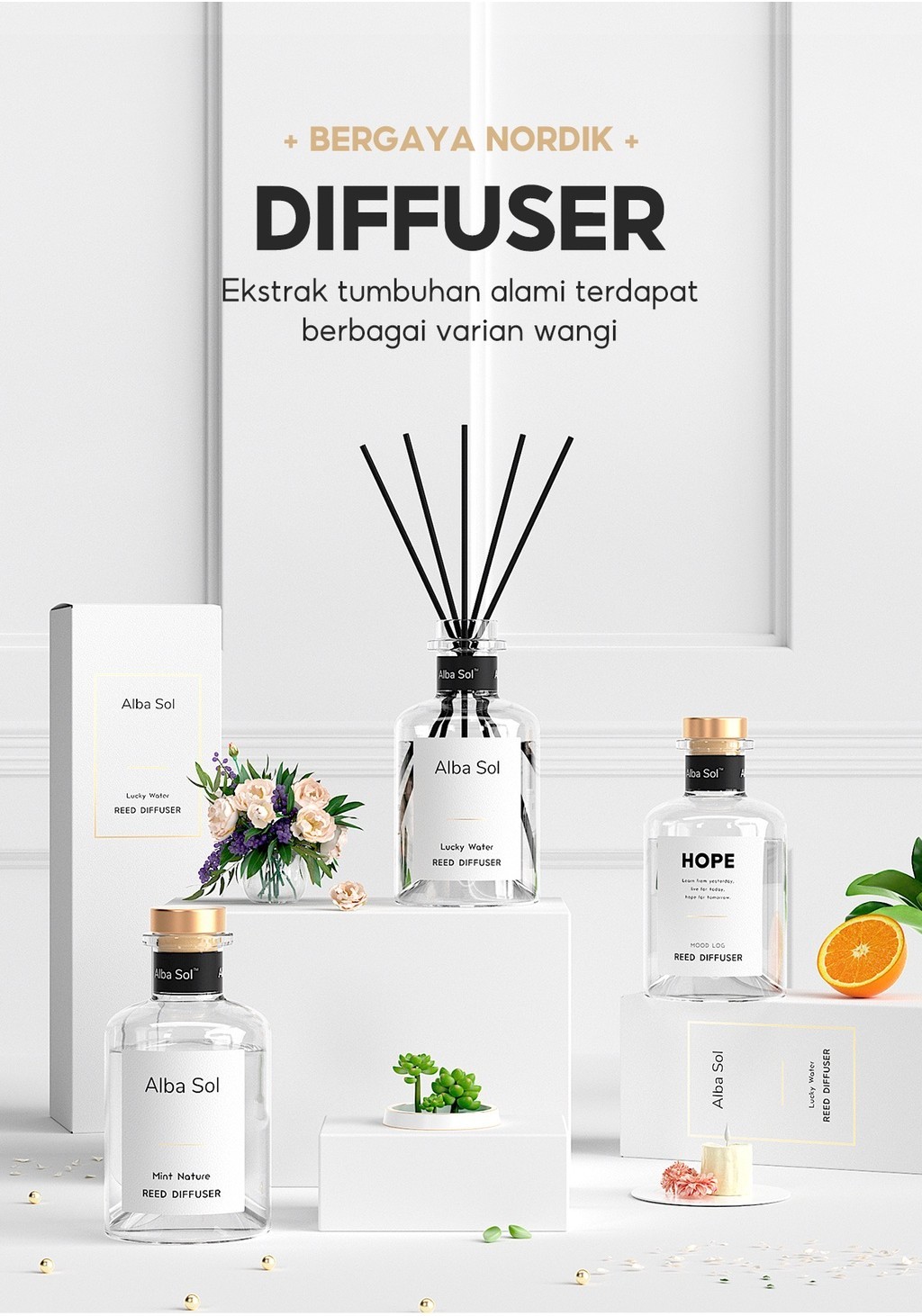 Jual OHSOME - Alba Sol/Lavendale Reed Diffuser Pengharum Ruangan 150ml Pengharum Kamar ...