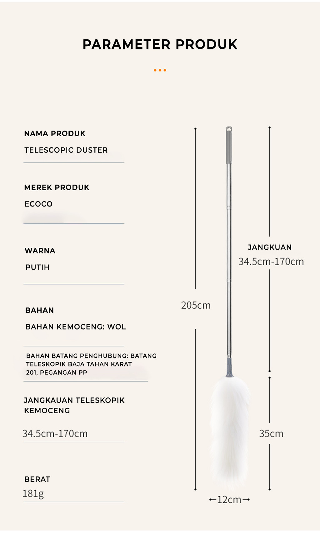 Jual ECOCO Telescopic Duster - Kemoceng teleskopik kemoceng panjang ...