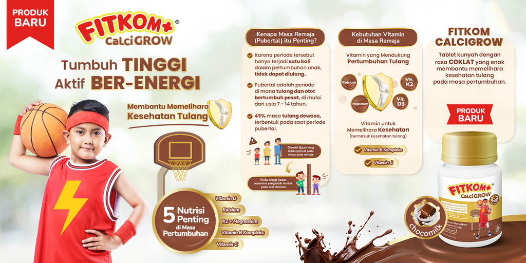Jual Fitkom CalciGROW Tablet Hisap Vitamin Tinggi Badan Anak Rasa ...