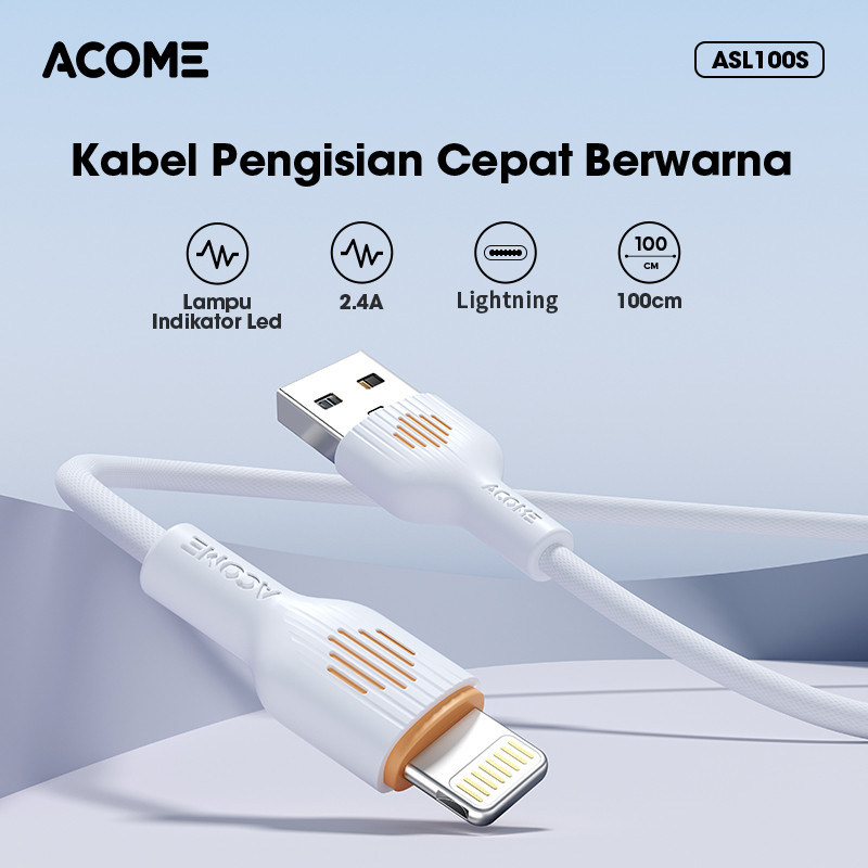 Jual ACOME Kabel Data Seri AS-100S New Lightning Type C Micro USB 1 ...
