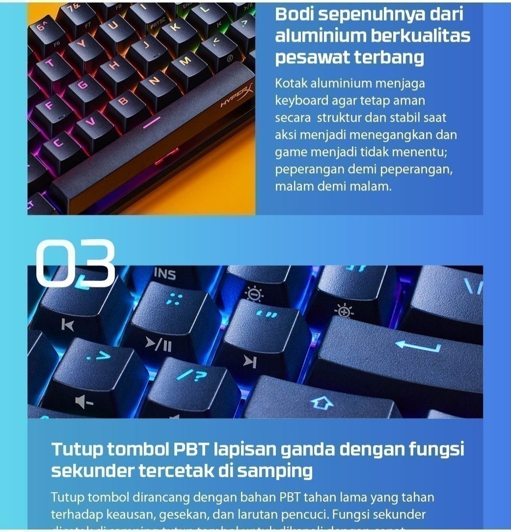 Jual HyperX Keyboard Gaming Alloy Origins 65 65% Compact Wired Red ...