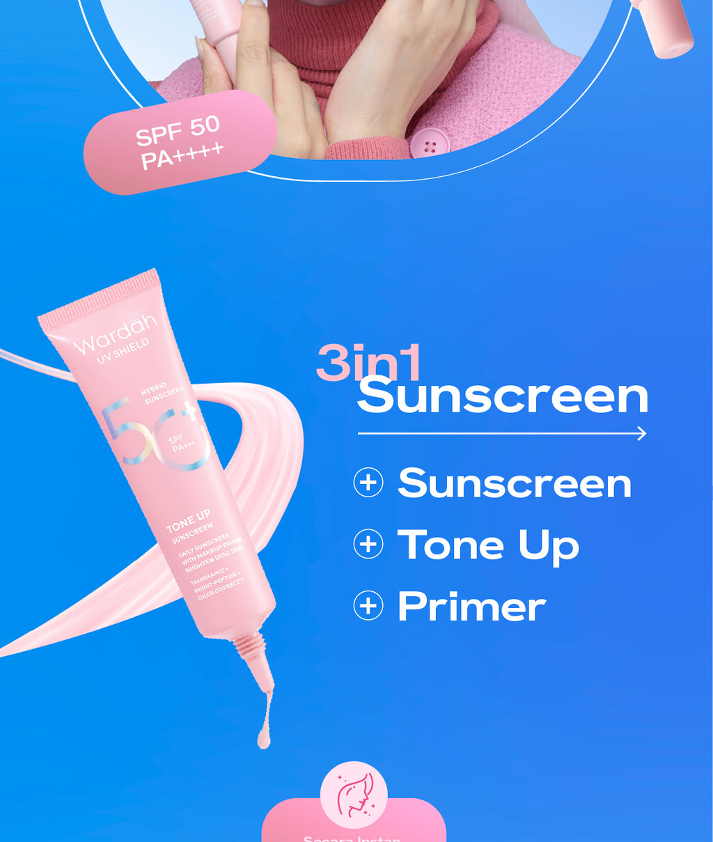 Jual Wardah Sunscreen UV Shield Tinted Tone Up SPF 50 PA 30 ml - Makeup ...