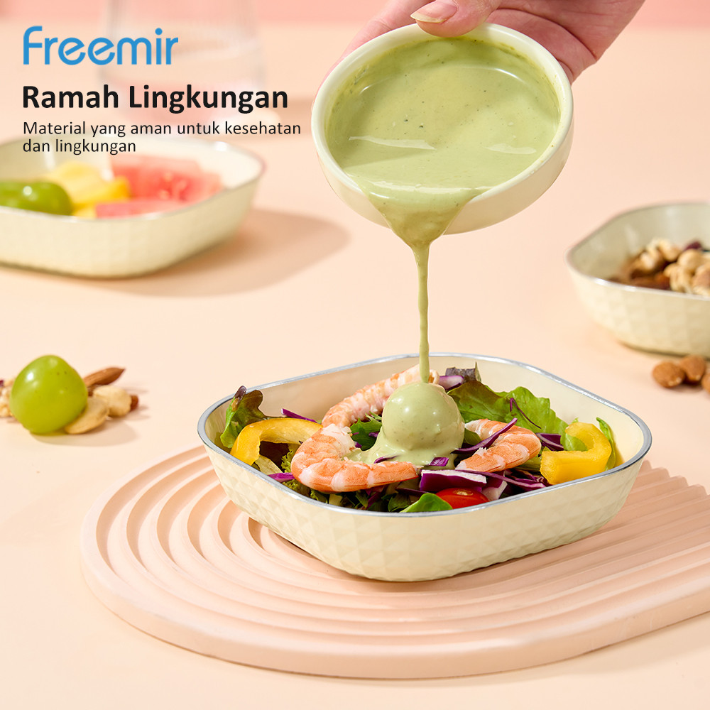 Jual freemir Set 2 Pcs Piring Saji Makan Plastik Persegi 14cm Piring ...