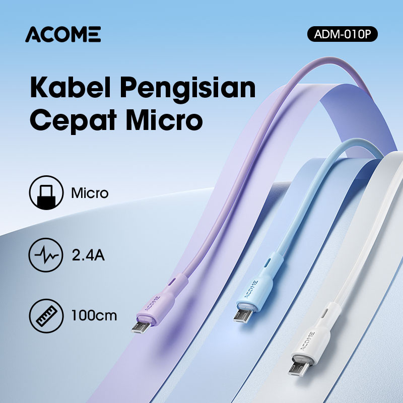 Jual Acome Data Cable Type C Lightning Micro USB Fast Charging 3A 100cm ...