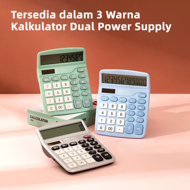 Jual Deli Kalkulator Meja / Desktop Calculator Layar 12 Digit Warna Lucu EM221 | Shopee Indonesia