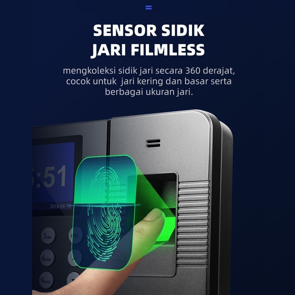 Jual Deli Mesin Absensi Sidik Jari 1000 Kapasitas Fingerprint Attendance Machine Bahasa ...