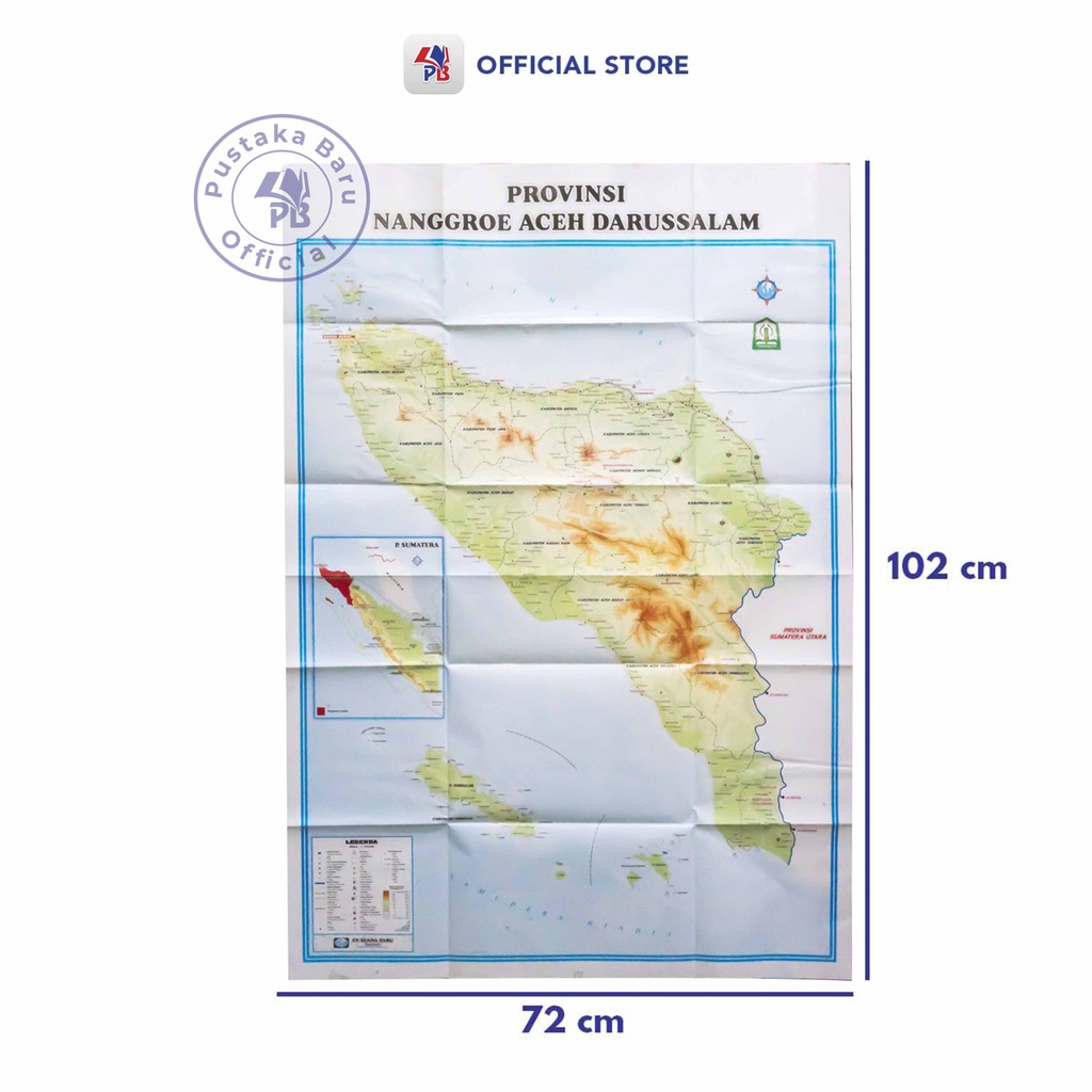 Jual Peta Provinsi Nangroe Aceh Darusalam / Peta Lipat Lembaran ...