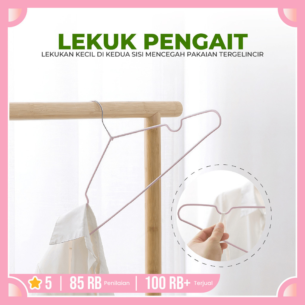 Jual Hanger Gantungan Baju Stainless Steel Hanger Kawat 10 Pcs Ukuran ...