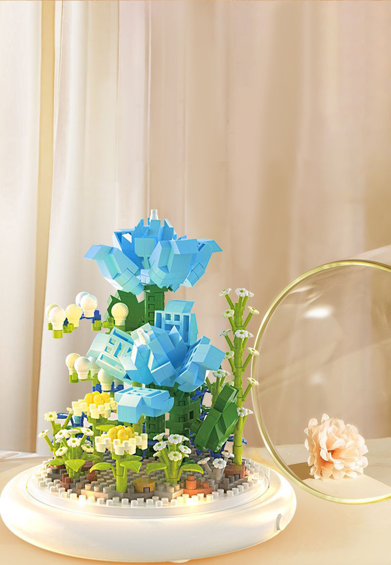 Jual XiNZ Brick Lampu Bunga Nano Block Bunga Mawar Brick Sunflower ...