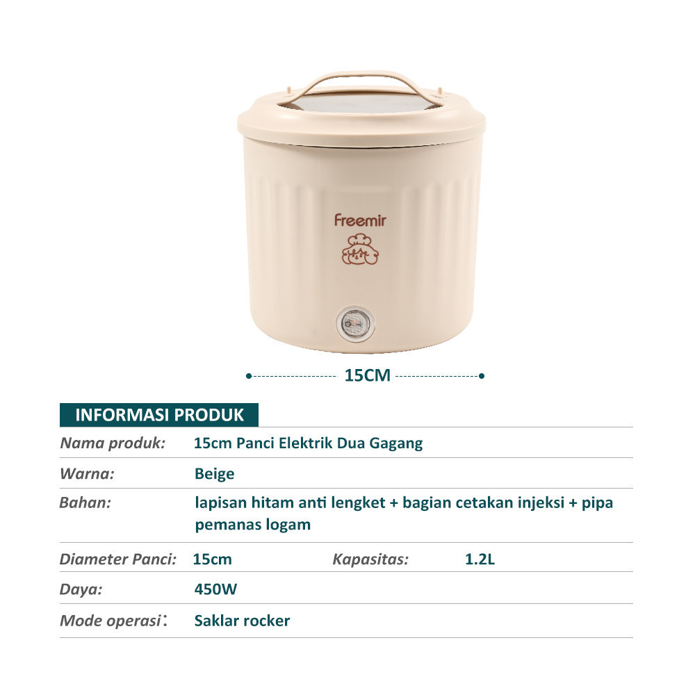 Jual 【𝙛𝙧𝙚𝙚𝙢𝙞𝙧】 Bundle freemir Panci Listrik Portable Mini dan Panci ...