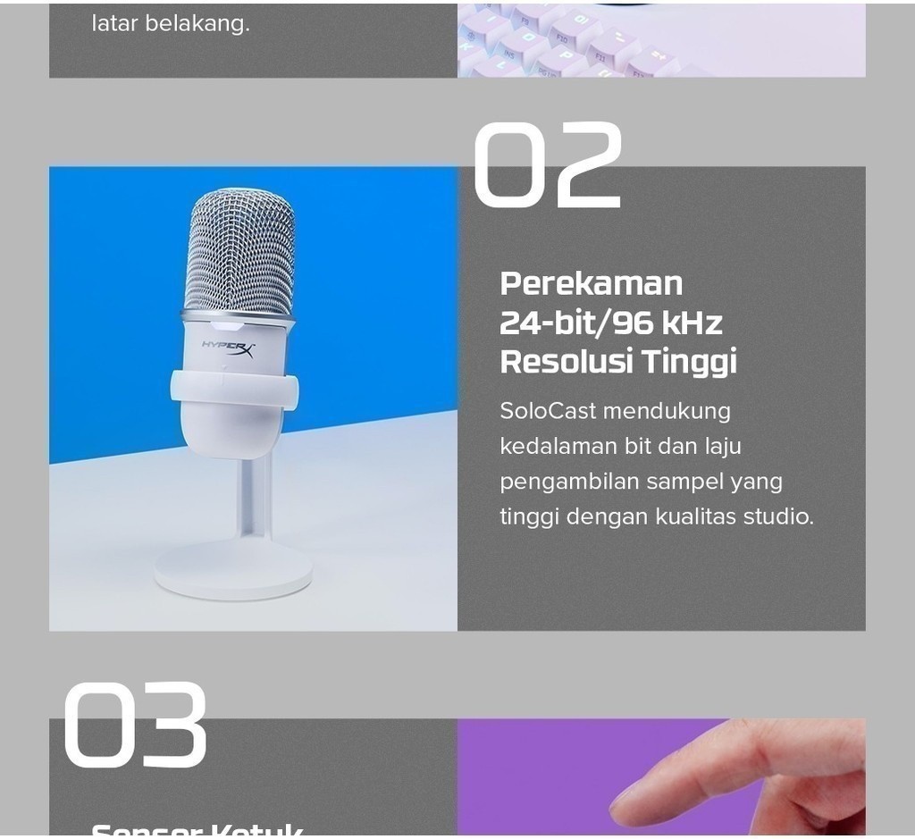 Jual [Special Campaign] HyperX Microphone Gaming SoloCast USB C - White ...