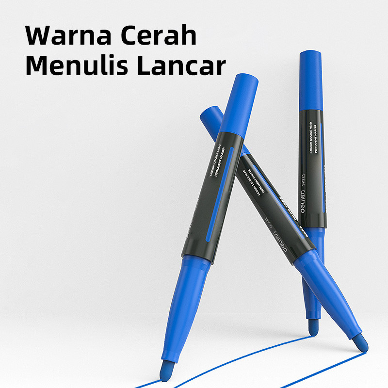 Jual Deli Dual Tip Spidol Permanen Marker Tahan Air SK221 | Shopee ...