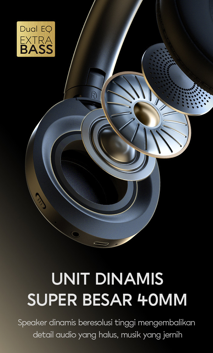 Jual [FREE POUCH] VIVAN Liberty H200 Headphone Bluetooth 5.3 WIreless ...