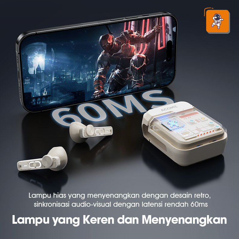 Jual ACOME Headset Earphone TWS Bluetooth 5.3 Transparent Low Latency ...