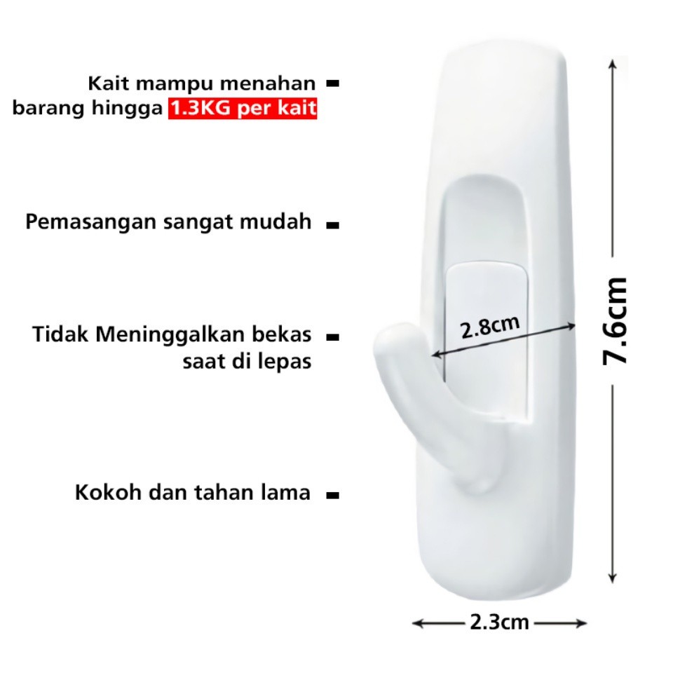 Jual 3M™ Command™ Medium Utility Hook, 17001, Menahan hingga 1.3kg, 1 ...