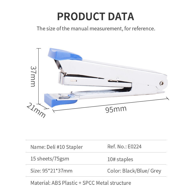 Jual Deli Stapler / Hekter Metal Berlapis Plastik Staples Isi Ukuran 10#/12# Keperluan Kantor ...