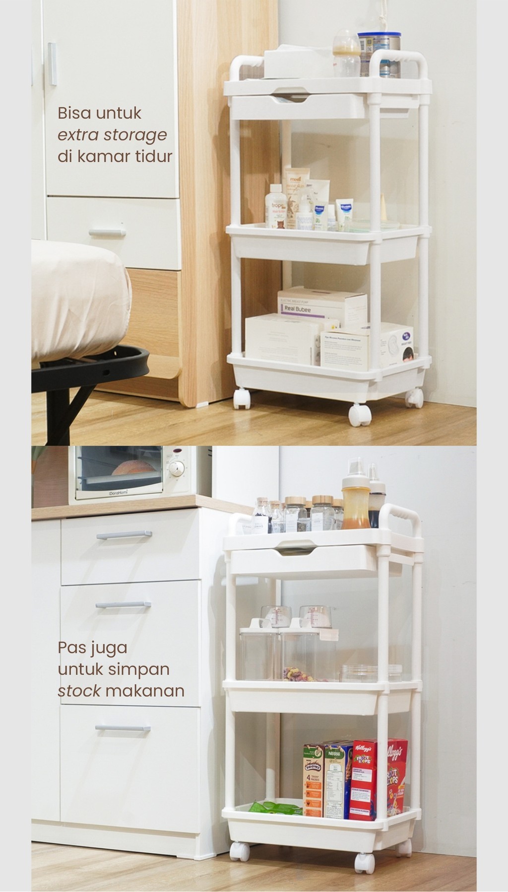 Jual PIRA - RAKI PKT3 Rak Troli 3 Susun / Rak Plastik Serbaguna dengan ...