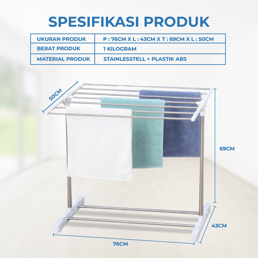 Jual Dreamhome Rak Jemuran Handuk Lipat Stainles Rak Handuk Jemuran ...