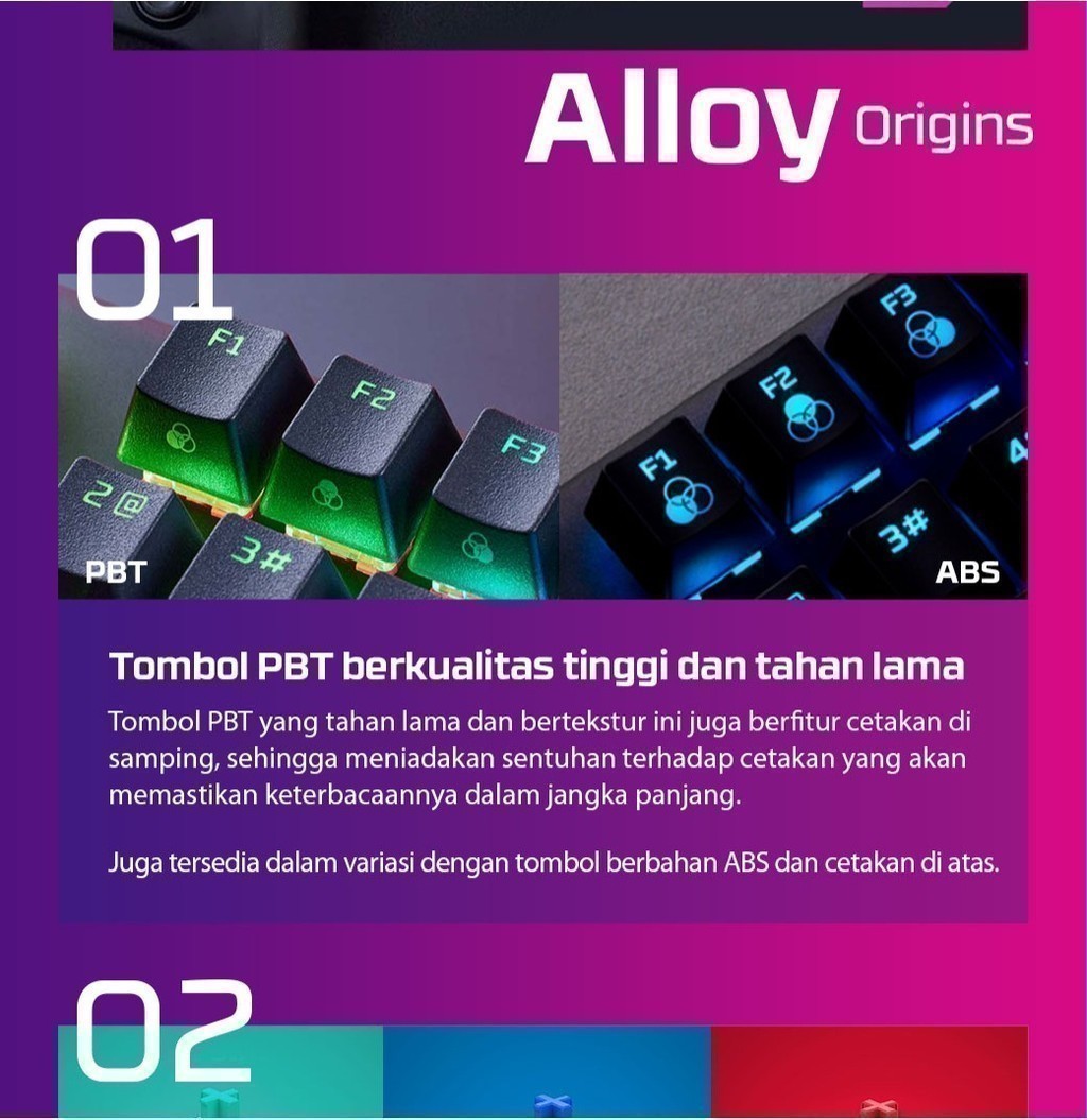 Jual HyperX Keyboard Gaming Alloy Origins 100% Wired Blue Mechanical ...