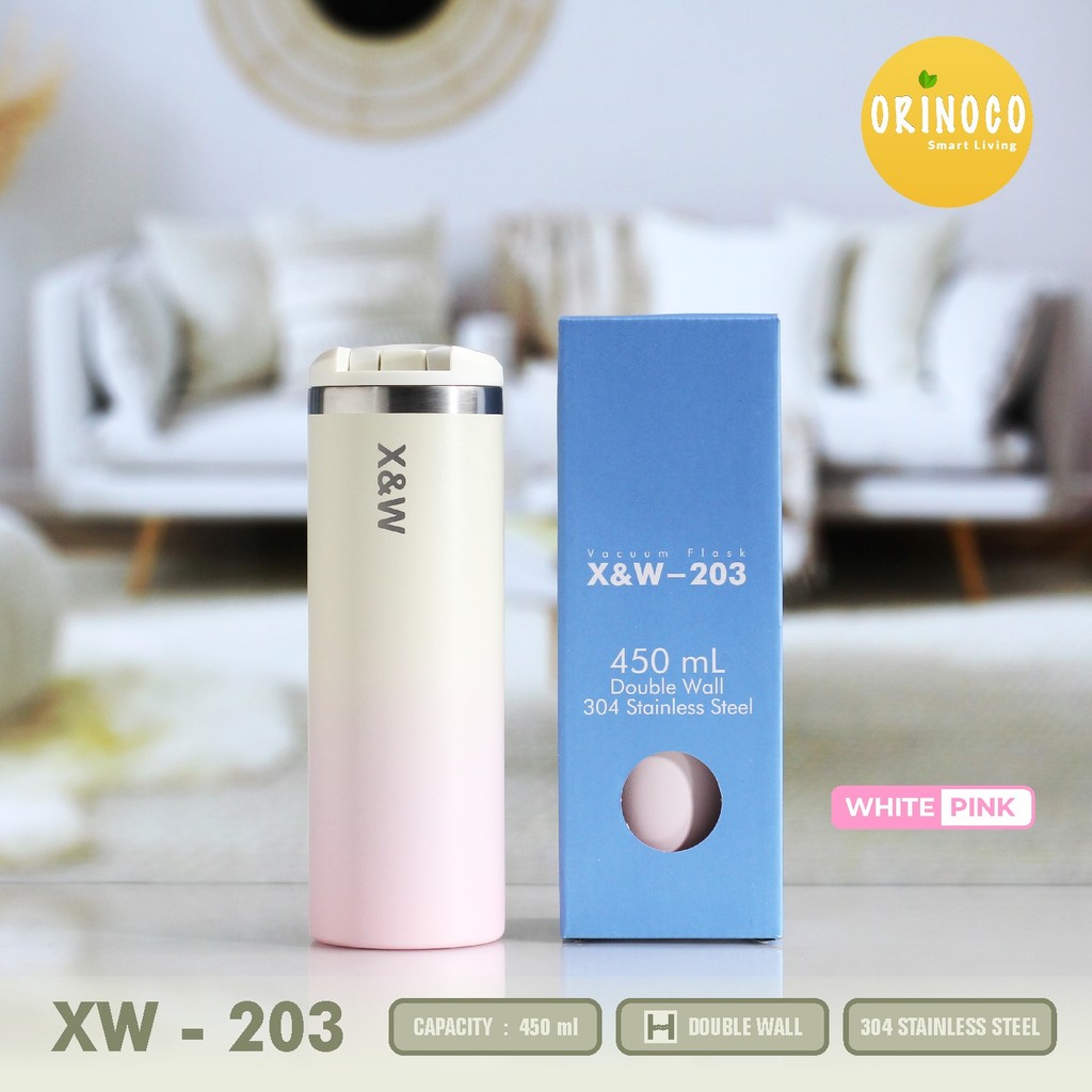 Jual Orinoco Mug Double Wall Stainless XW-203 Keep Hot & Cold 450 ML ...