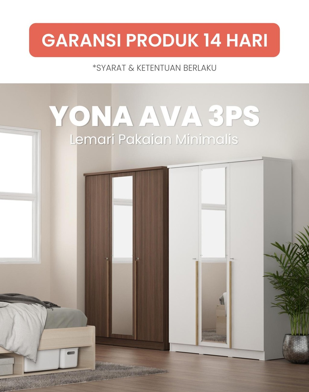 Jual PIRA METROPOLIS - YONA AVA 3PS Lemari Pakaian 3 Pintu dengan Lebih ...