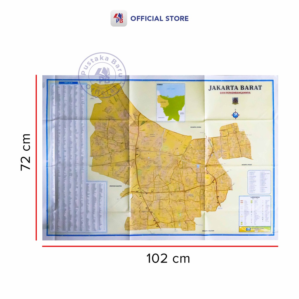 Jual Peta Jakarta Barat / Peta Lipat Lembaran Jakarta Barat / Mas Surya - BB | Shopee Indonesia