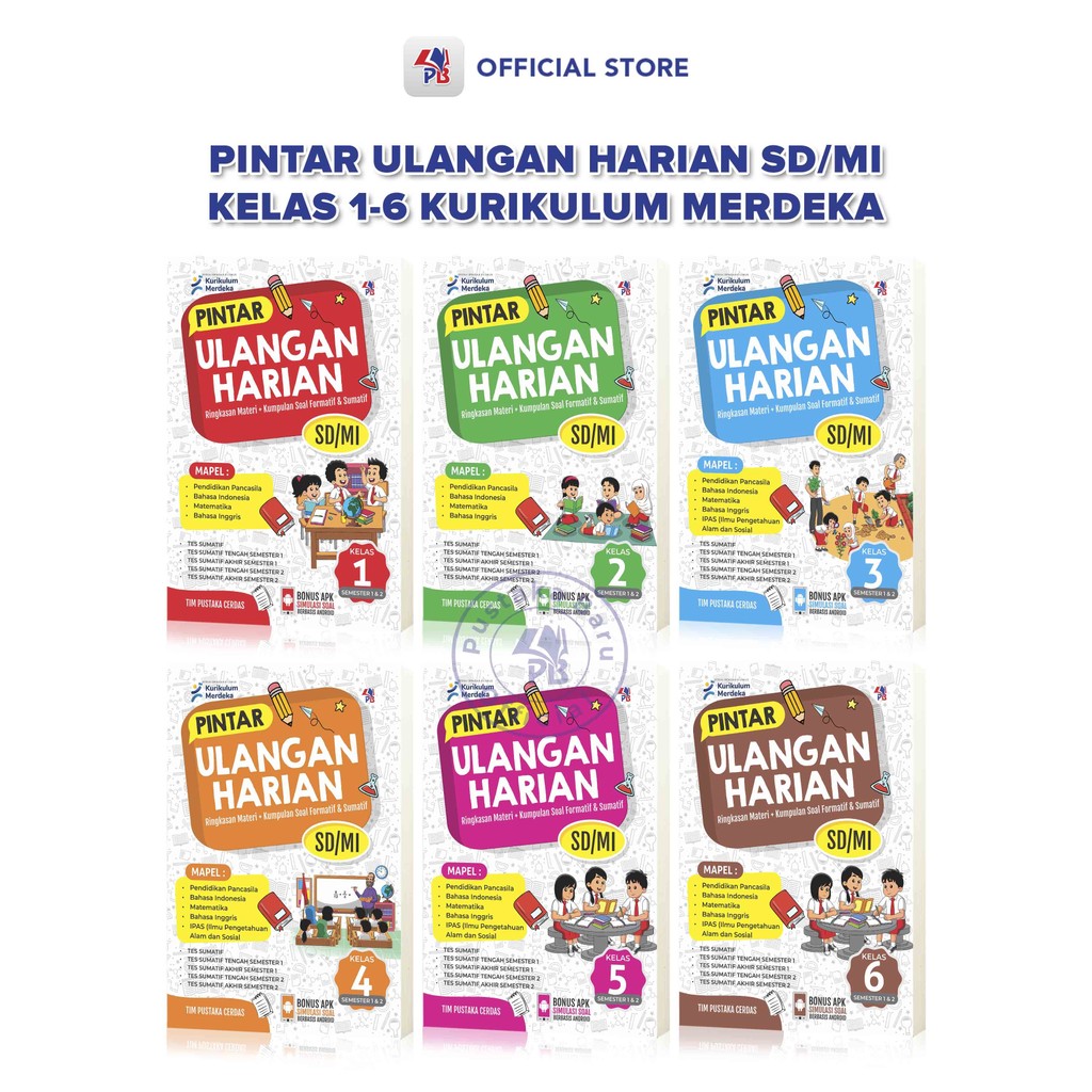 Jual Buku Ulangan Harian SD Kelas 1,2,3,4,5,6 Kurikulum Merdeka / Pintar Ulangan Harian Kelas 1 ...