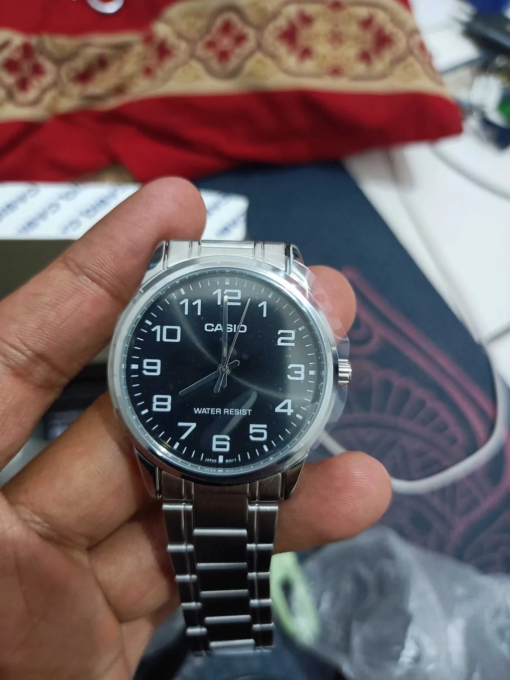 Jual Jam Tangan Pria Analog Casio Standard MTP-V001D-1BUDF Black Dial ...