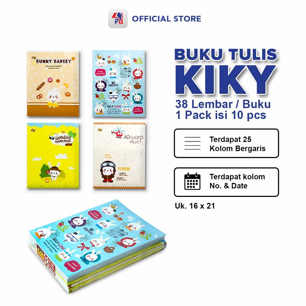 Jual Buku Tulis 38 lembar / Buku Tulis Kiky Isi 38 Lembar / 1 pack Isi ...