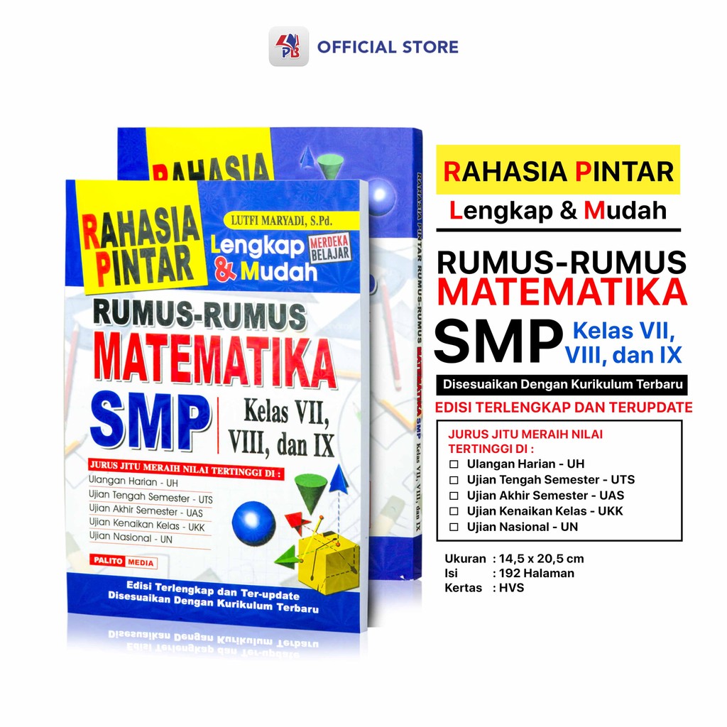 Jual Buku Rumus Matematika SMP / Rahasia Pintar Rumus-Rumus Matematika ...