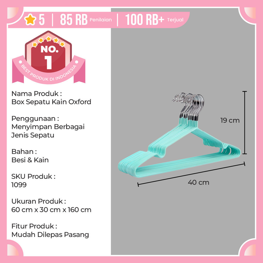 Jual Hanger Gantungan Baju Stainless Steel Hanger Kawat 10 Pcs Ukuran ...