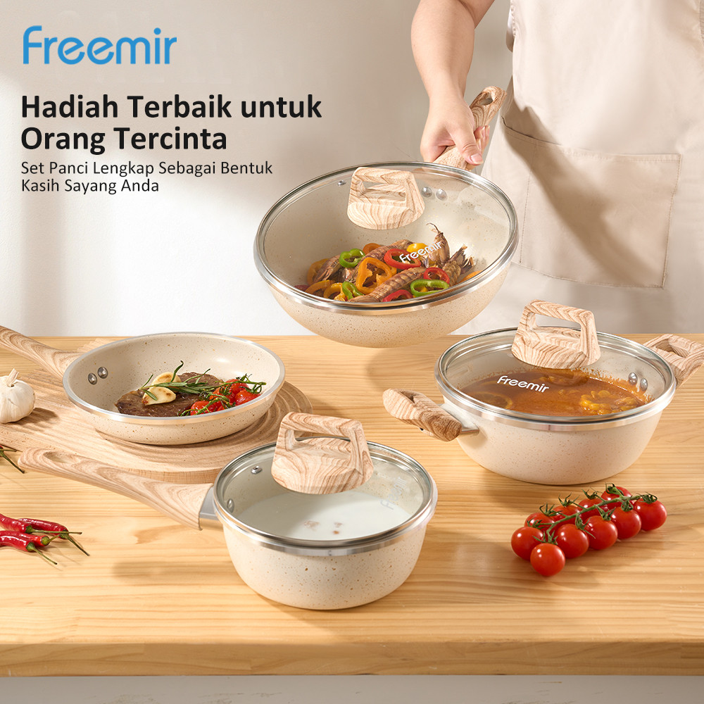 Jual [OFFICIAL BEST SELLER]freemir Panci Set 8Pcs Lapisan Granit Anti ...
